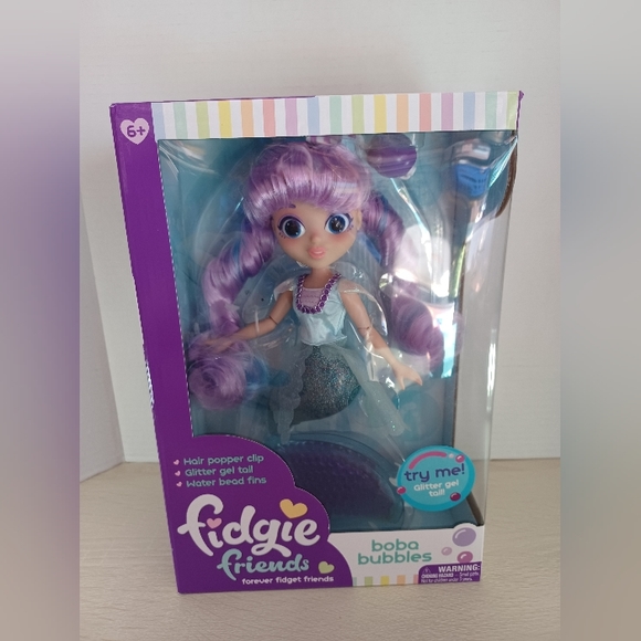 Toys | Fidgie Friends Boba Bubbles Purple Mermaid Doll Forever Fidget ...